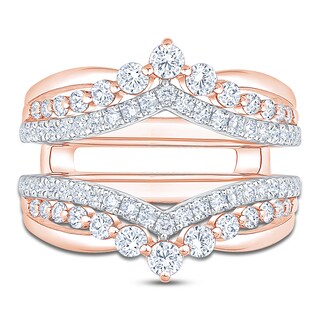 Certified Diamond Chevron Enhancer Ring 1 ct tw 14K Two-Tone Gold | Jared