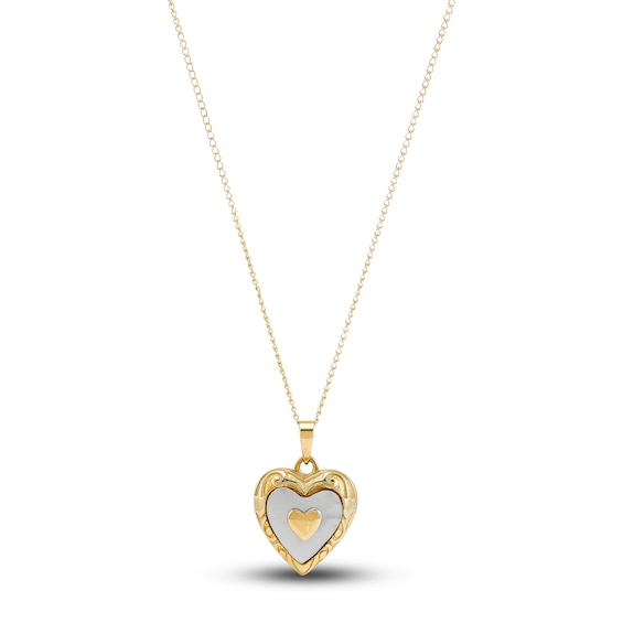Stacked Hearts Locket Necklace 14K Yellow Gold 13" | Jared