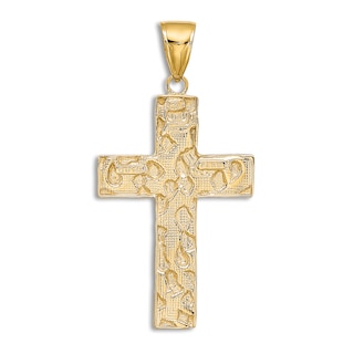 Nugget Cross Charm 14K Yellow Gold | Jared