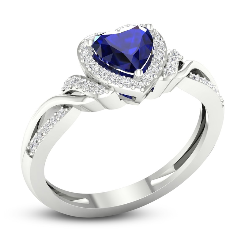Blue Heart Diamond Ring