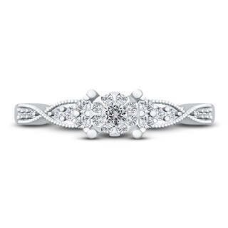 Diamond Halo Engagement Ring 1/3 ct tw Round 14K White Gold | Jared