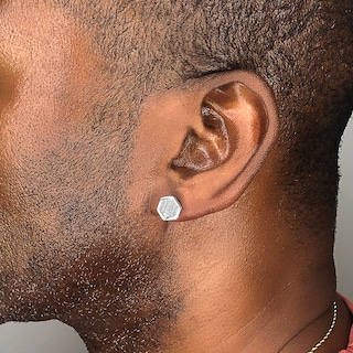 Men's Diamond Hexagon Stud Earrings 1/8 ct tw Stainless Steel | Jared