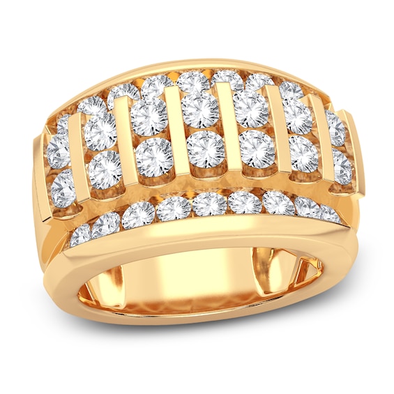 Men's Diamond Ring 3 ct tw Round 14K Yellow Gold | Jared