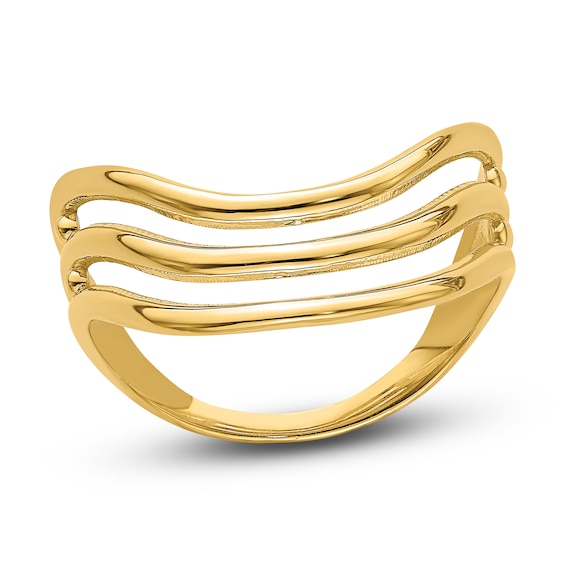 High-Polish Triple Wave Ring 14K Yellow Gold | Jared