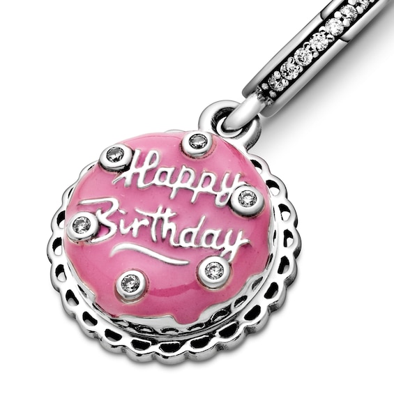 PANDORA Pink Birthday Cake Enamel Charm Sterling Silver | PANDORA ...