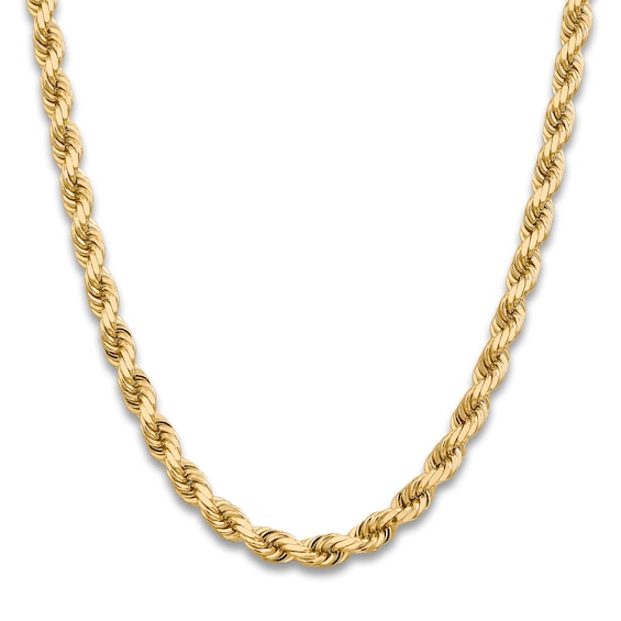 Solid Diamond-Cut Rope Chain Necklace 14K Yellow Gold 22" 8.0mm | Jared