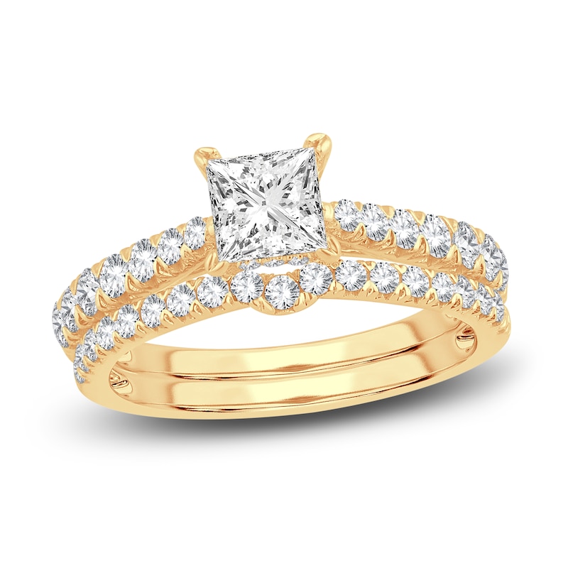 Diamond Bridal Set 1-3/4 ct tw Princess/Round 14K Yellow Gold | Jared
