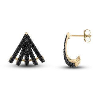 Black Diamond Stud Earrings 1 ct tw Round 14K Yellow Gold | Jared