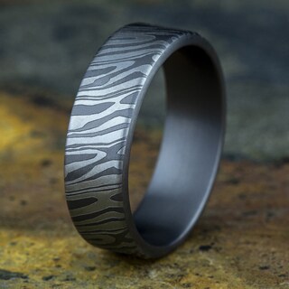 Damascus Tiger Stripe Wedding Band Tantalum 7.0mm | Jared