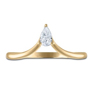 Pear-Shaped Diamond Contour Ring 1/5 ct tw 14K Yellow Gold | Jared