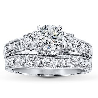 Previously Owned Diamond Bridal Setting 7/8 ct tw Round-cut 14K White ...
