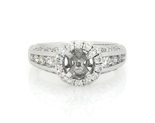 Previously Owned Diamond Halo Engagement Ring Setting 3/4 ct tw 14K ...
