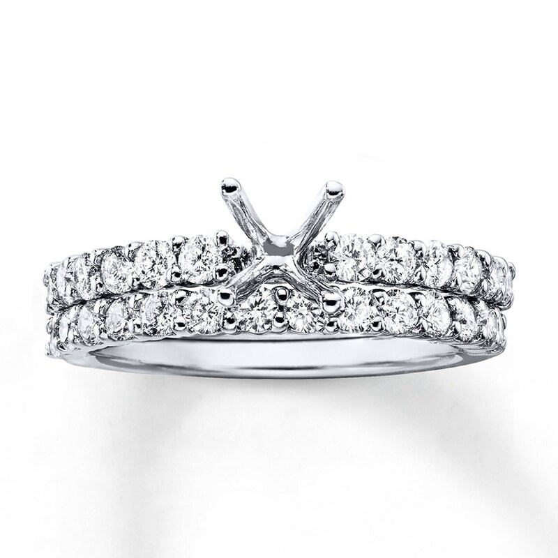 Previously Owned Diamond Bridal Setting 7/8 ct tw Round-Cut Platinum ...