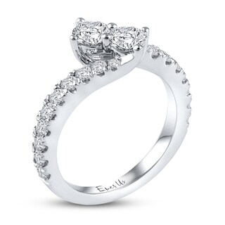 Previously Owned Ever Us Two-Stone Diamond Ring 1 1/2 ct tw 14K White ...