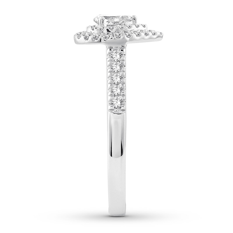 Previously Owned Diamond Promise Ring 12 Ct Tw Pearround 10k White Gold Jared