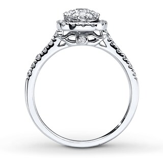 Previously Owned Diamond Engagement Ring 3/4 ct tw Round-cut 14K White ...
