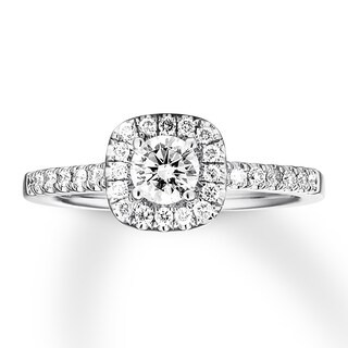 Previously Owned Diamond Engagement Ring 3/8 ct tw Round-cut 14K White ...