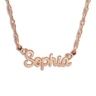 Personalized Name Necklace Diamond Accents 14K Rose Gold 18" | Jared