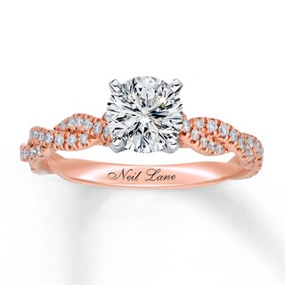 Previously Owned Neil Lane Ring Setting 3/8 ct tw Diamonds 14K Rose ...