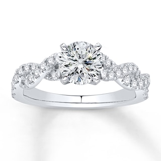 Previously Owned Diamond Ring Setting 3/8 ct tw Round-cut 14K White ...