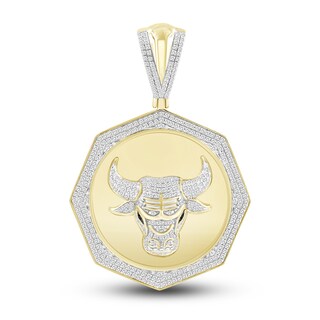 Previously Owned Men's Diamond Bull Charm 1 ct tw Round 10K Yellow Gold ...