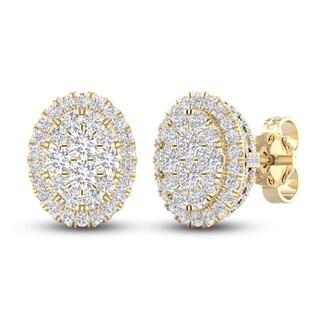Previously Owned Colorless Diamond Stud Earrings 1 ct tw Round 14K ...