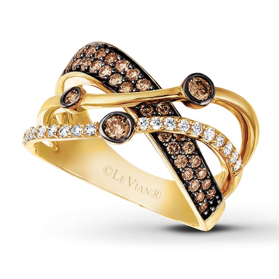 Previously Owned Le Vian Chocolate Diamonds 3/4 ct tw Ring 14K Honey ...