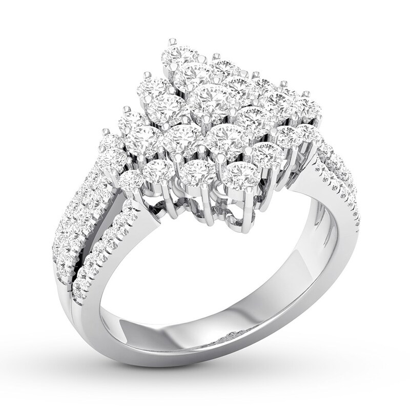 Previously Owned Diamond Ring 1-1/2 carat tw Round-cut 14K White Gold ...