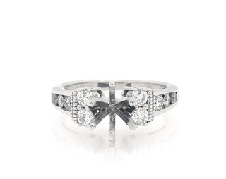 Previously Owned Diamond Engagement Ring Setting 5/8 ct tw 18K White ...
