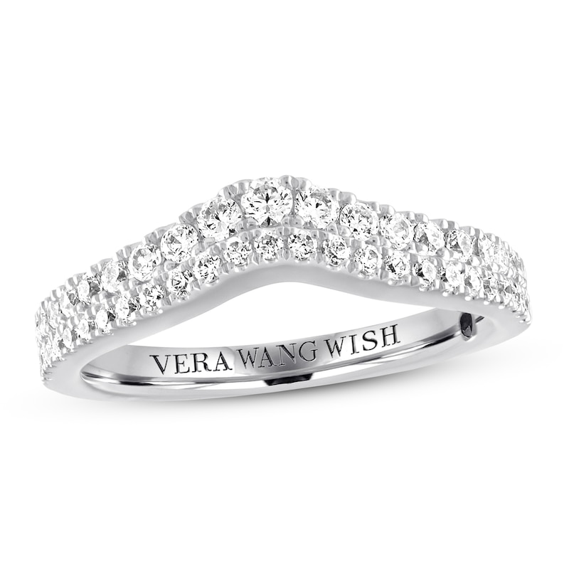 Previously Owned Vera Wang WISH Wedding Band 1/2 ct tw Round 14K White ...