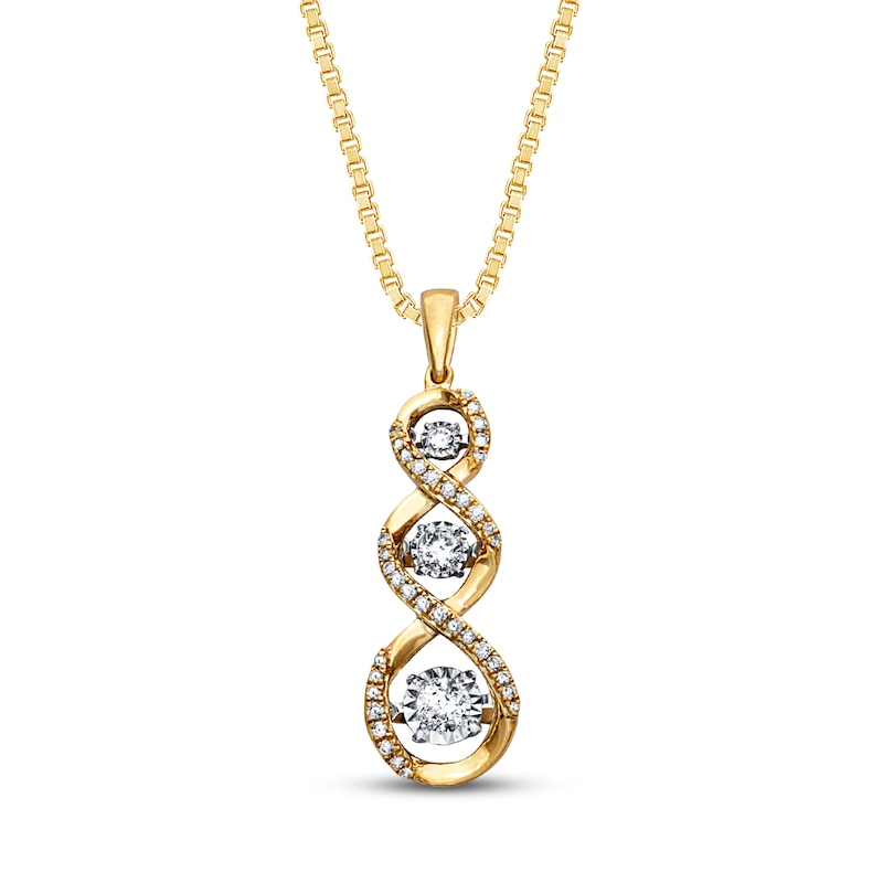 Previously Owned Diamonds in Rhythm 1/2 ct tw Necklace 10K Yellow Gold ...