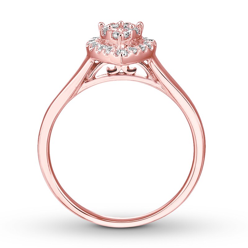 Previously Owned Diamond Engagement Ring 3/8 ct tw Round-cut 14K Rose ...