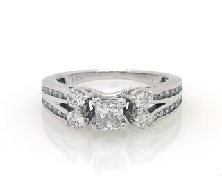 Previously Owned Princess & Round-Cut Diamond Engagement Ring 1 ct tw ...