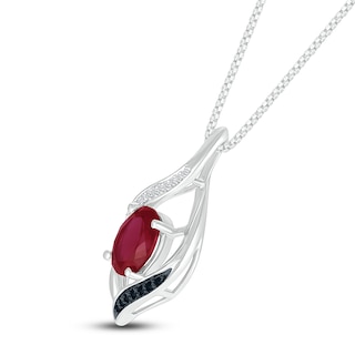 Lab-Created Ruby Necklace 1/15 ct tw Diamonds 10K White Gold | Jared