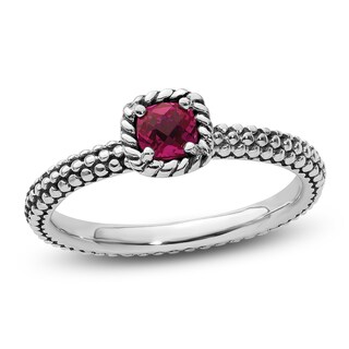 Stackable Ring Lab-Created Ruby Sterling Silver | Jared