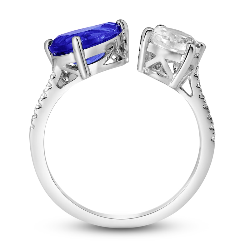 Blue & White Lab-Created Sapphire Ring 10K White Gold | Jared