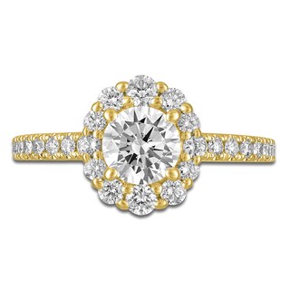 Diamond Halo Engagement Ring 1-1/4 ct tw 14K Yellow Gold | Jared