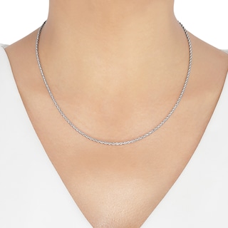 Solid Glitter Rope Necklace 14K White Gold 20" 1.6mm | Jared