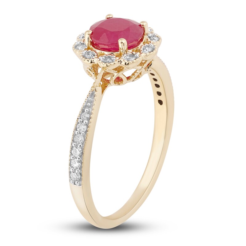 Natural Ruby Engagement Ring 1/8 ct tw Diamonds 14K Yellow Gold | Jared
