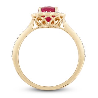 Natural Ruby Engagement Ring 1/8 ct tw Diamonds 14K Yellow Gold | Jared
