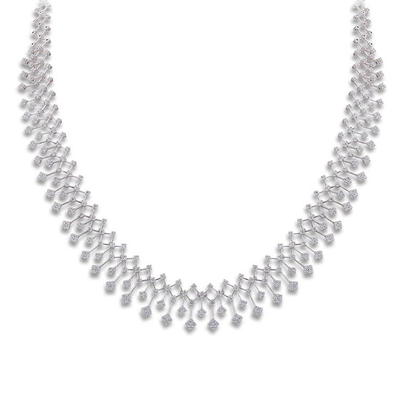 Diamond Collar Necklace 5 ct tw Round 14K White Gold 17" | Jared