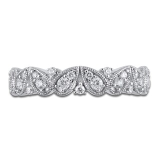 Diamond Milgrain Wedding Band 1/3 ct tw Round 14K White Gold | Jared
