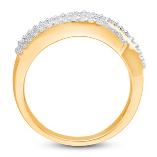 Kallati Round-Cut Natural Emerald & Diamond Curve Ring 1/4 ct tw 14K ...