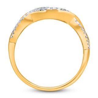 Kallati Round-Cut Natural Emerald & Diamond Ring 1/4 ct tw 14K Yellow ...