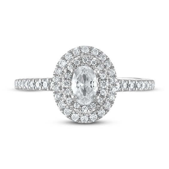 Diamond Engagement Ring 5/8 ct tw Oval/Round 14K White Gold | Jared
