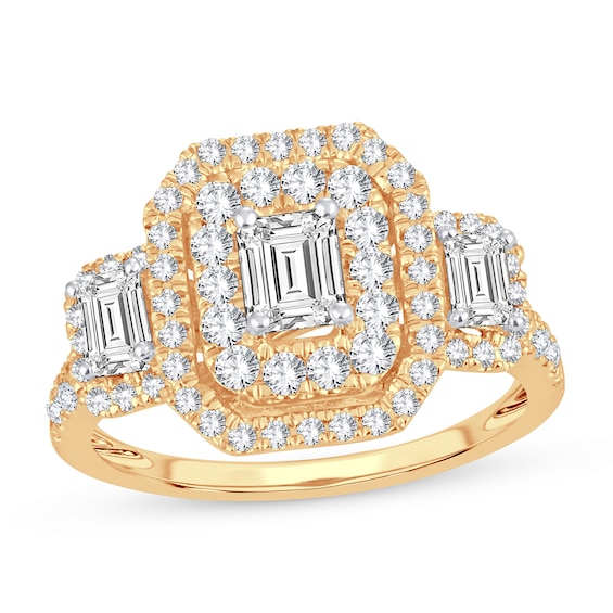 Diamond Ring 1-1/2 ct tw Emerald-cut 14K Yellow Gold | Jared