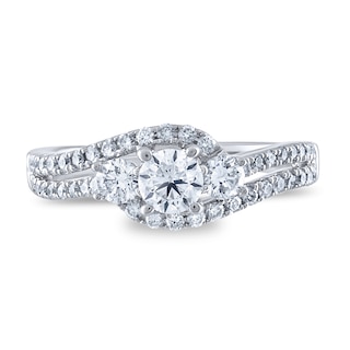 Diamond 3-Stone Engagement Ring 1 ct tw Round 14K White Gold | Jared