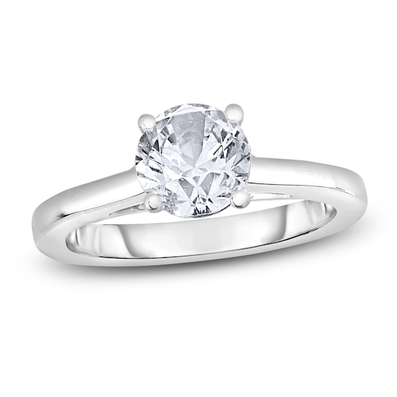 Diamond Solitaire Engagement Ring 1-1/2 ct tw Round 14K White Gold (I2 ...
