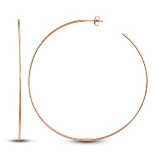 Round Wire Hoop Earrings 14K Rose Gold 75mm | Jared