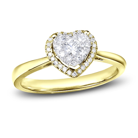Diamond Heart Engagement Ring 1/3 ct tw Round 14K Yellow Gold | Jared